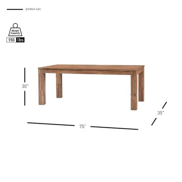 NPD Furniture Bedford 75 Inch Rectangular Dining Table Square Legs - Bed Bath & Beyond - 32199488